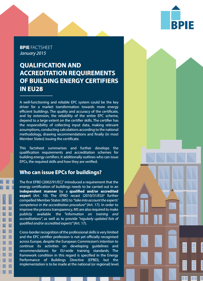 Qualification and accreditation requirements of building energy ...