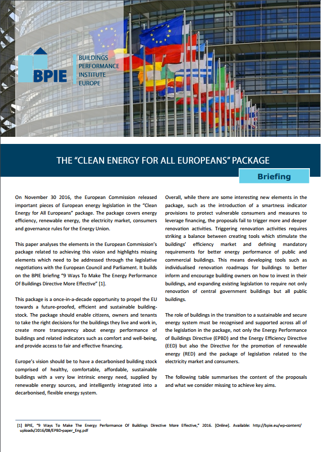 The “Clean Energy for All Europeans” package briefing - National versions