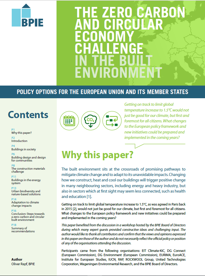 A zero carbon and circular built environment - Policy options for the ...