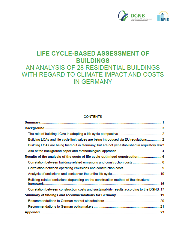 Life cycle-based assessment of buildings. An analysis of 28 residential ...